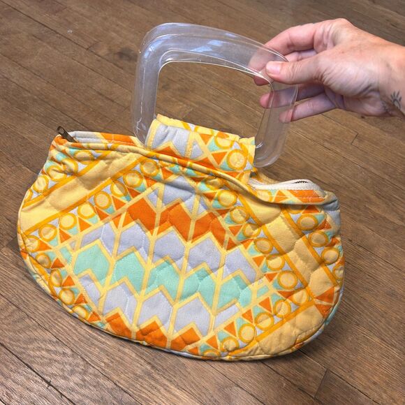 Bags | Vintage 7s Quilted Clear Plastic Handled Handbag | Poshmark